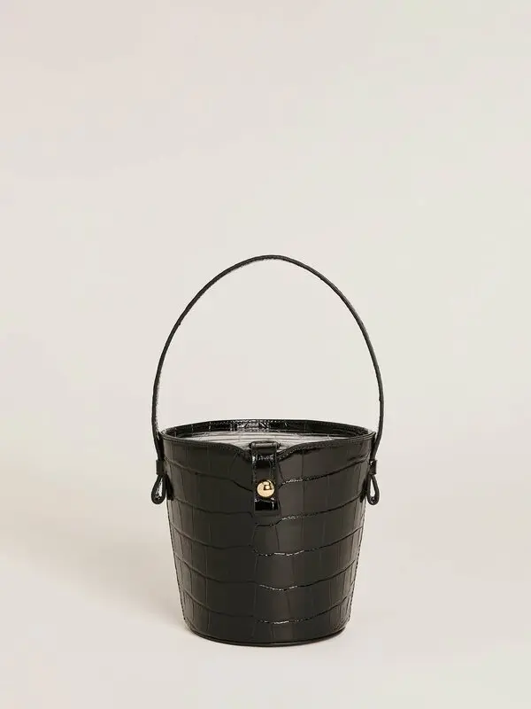 REFORMATION Irina Bucket Bag Croc Emboss Leather