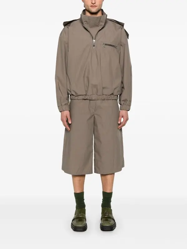 RIER Waxed Poplin Shorts - Grey