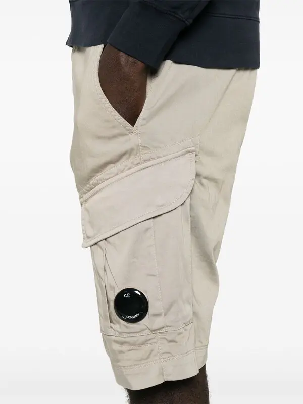 C.P. COMPANY Satin Cargo Shorts - Neutrals