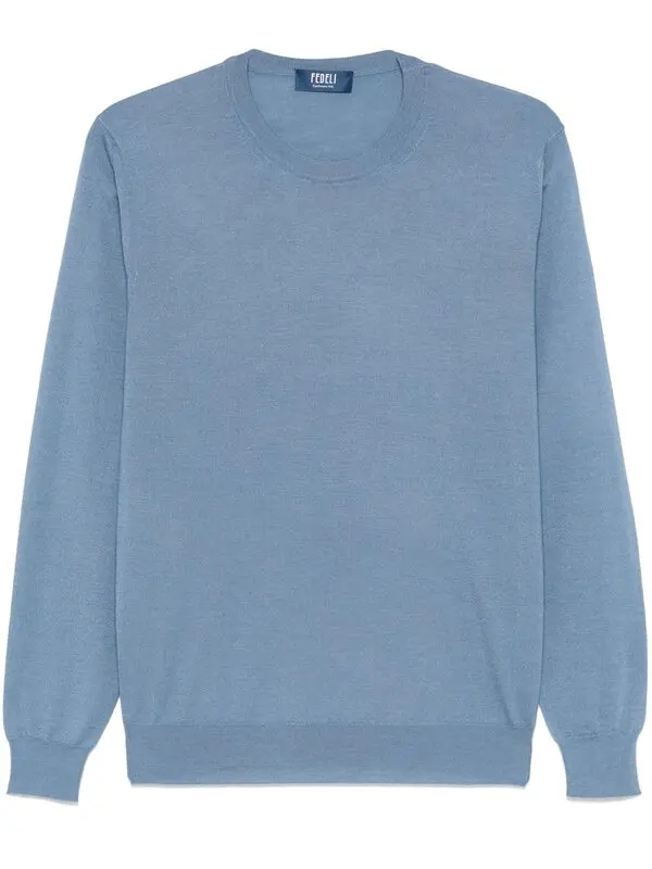 Fedeli Fine-knit Sweater - Blue