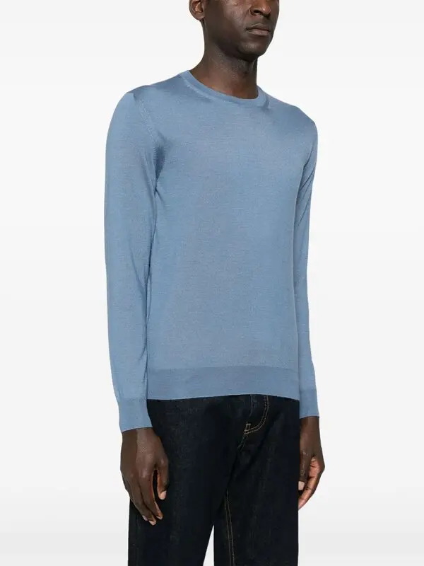 Fedeli Fine-knit Sweater - Blue