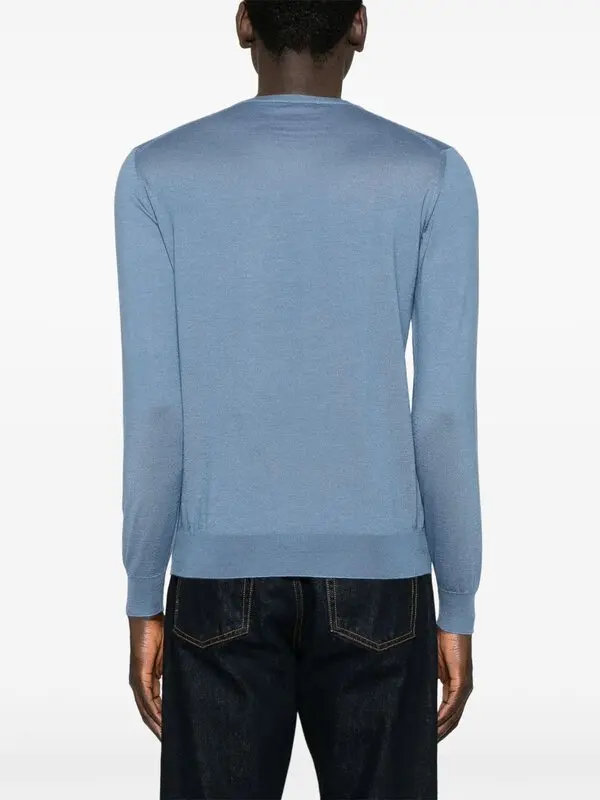 Fedeli Fine-knit Sweater - Blue