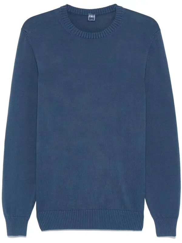 Fedeli Organic-cotton Sweater - Blue