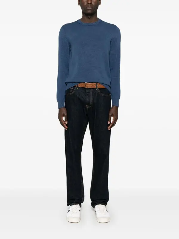 Fedeli Organic-cotton Sweater - Blue