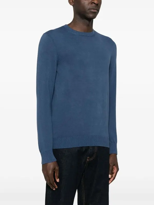 Fedeli Organic-cotton Sweater - Blue