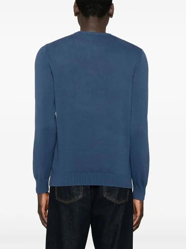 Fedeli Organic-cotton Sweater - Blue
