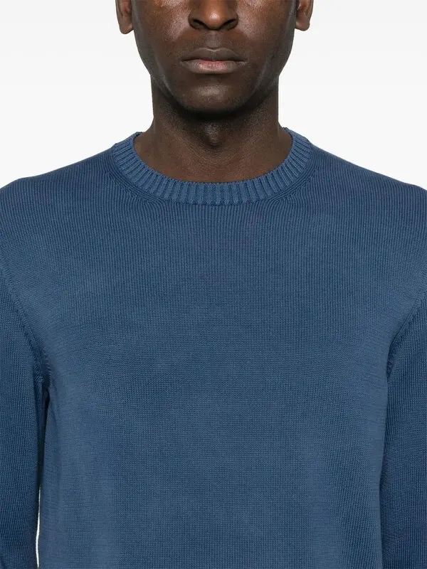 Fedeli Organic-cotton Sweater - Blue