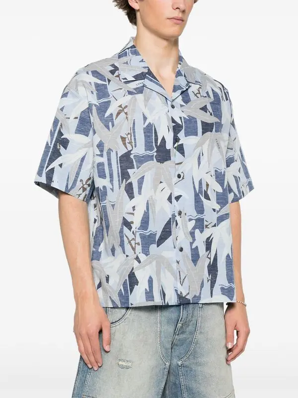 Kenzo Chiku-rin Camo Hawaiian Shirt - Blue