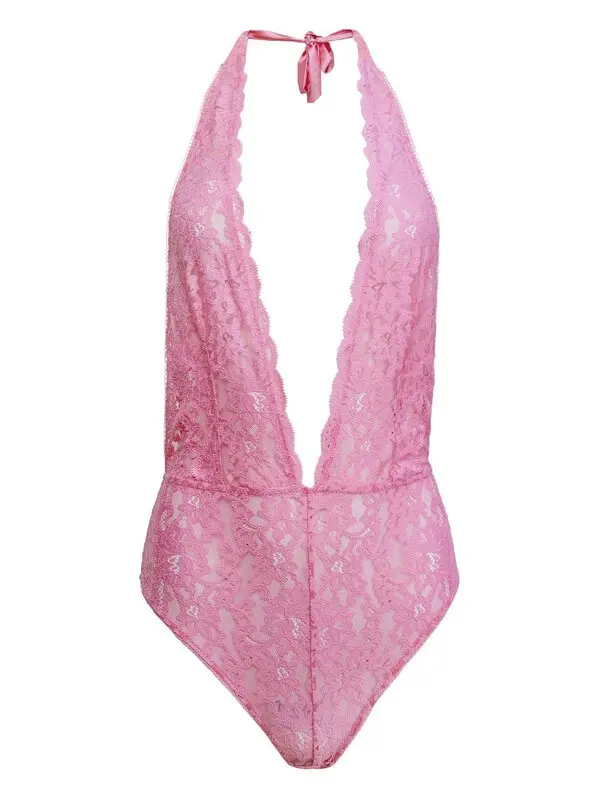 FLEUR DU MAL Charlotte Halterneck Bodysuit - Pink