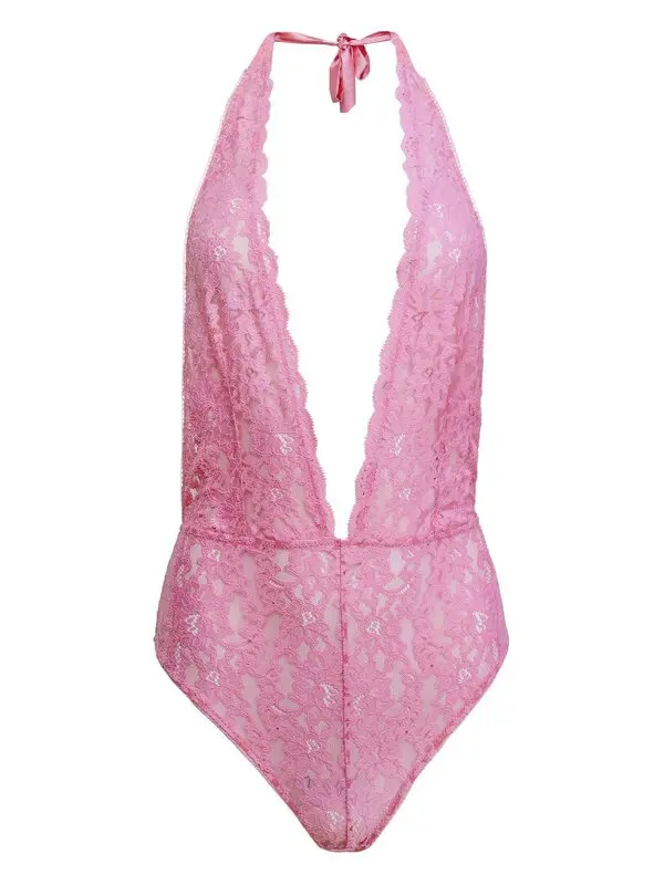 FLEUR DU MAL Charlotte Halterneck Bodysuit - Pink