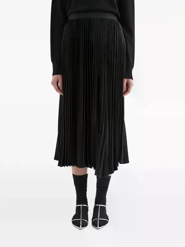 JIL SANDER Pleated Midi Skirt - Black