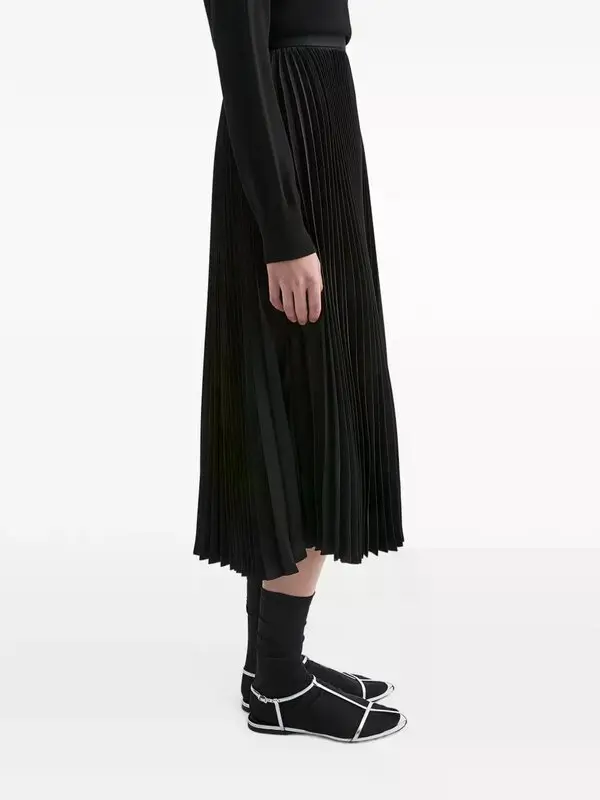 JIL SANDER Pleated Midi Skirt - Black