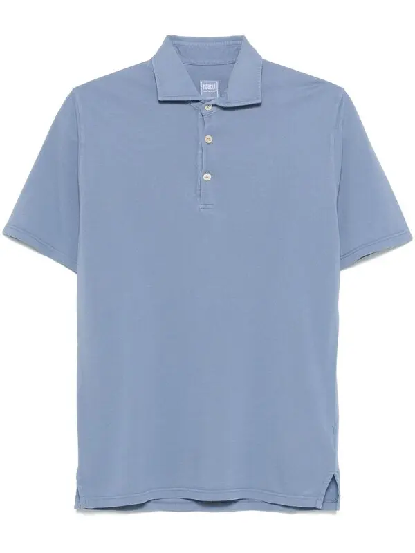 Fedeli Piqué Polo Shirt - Blue