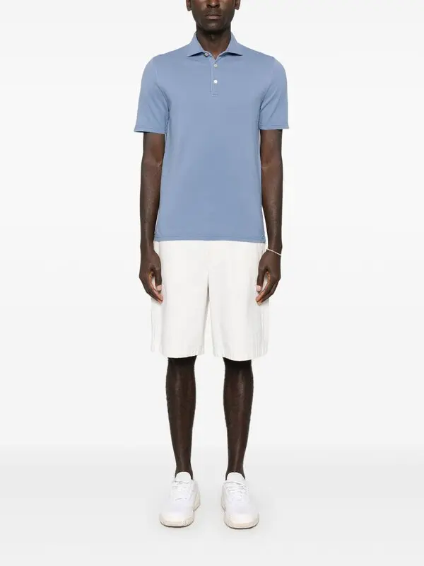 Fedeli Piqué Polo Shirt - Blue