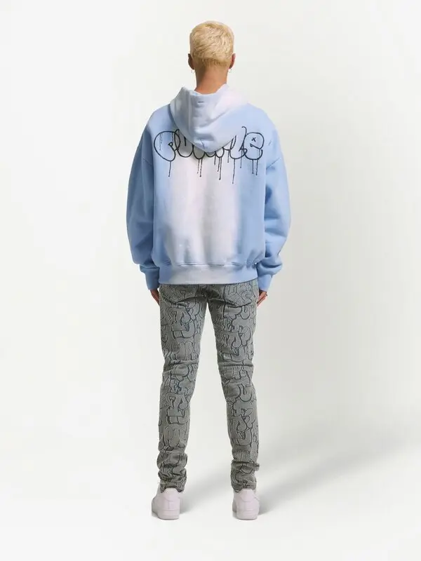 PURPLE BRAND Terry Graffiti Tag Laser Jeans