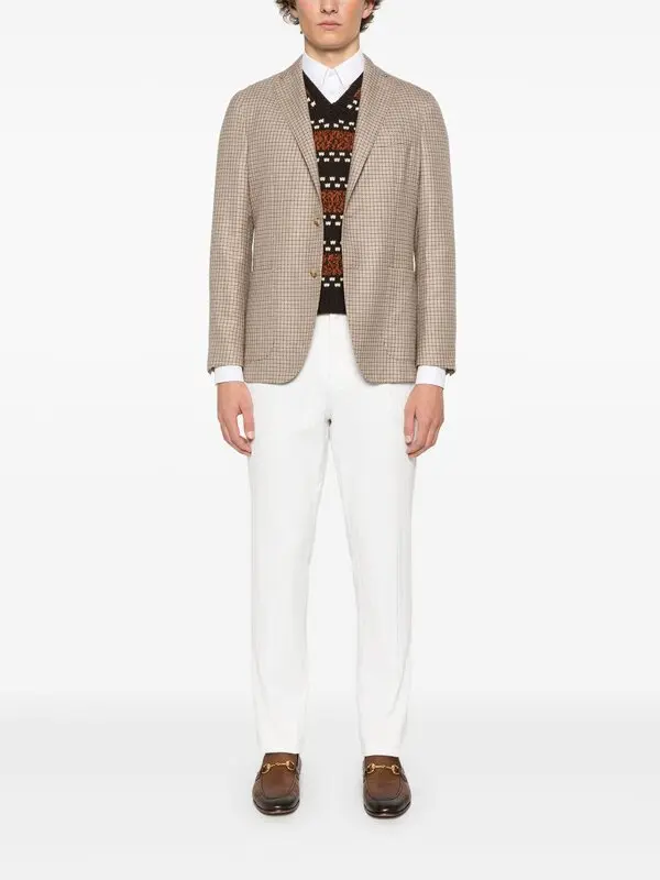 Boglioli Checked Blazer - Brown