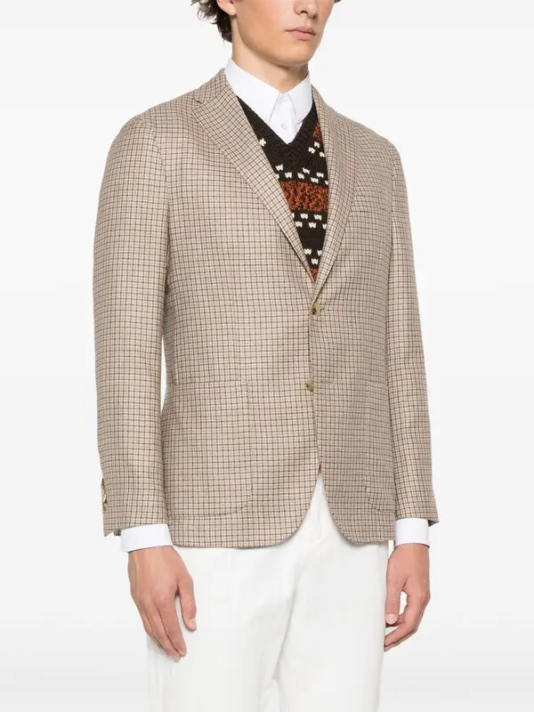 Boglioli Checked Blazer - Brown