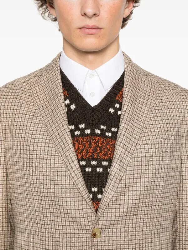 Boglioli Checked Blazer - Brown