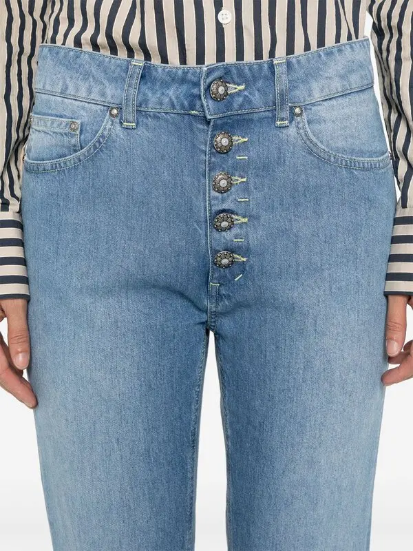 DONDUP Light Wash Straight Leg Jeans - Blue