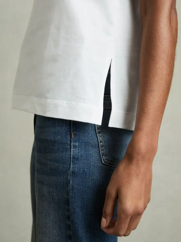 REISS Jade Cotton Cap-sleeve T-shirt
