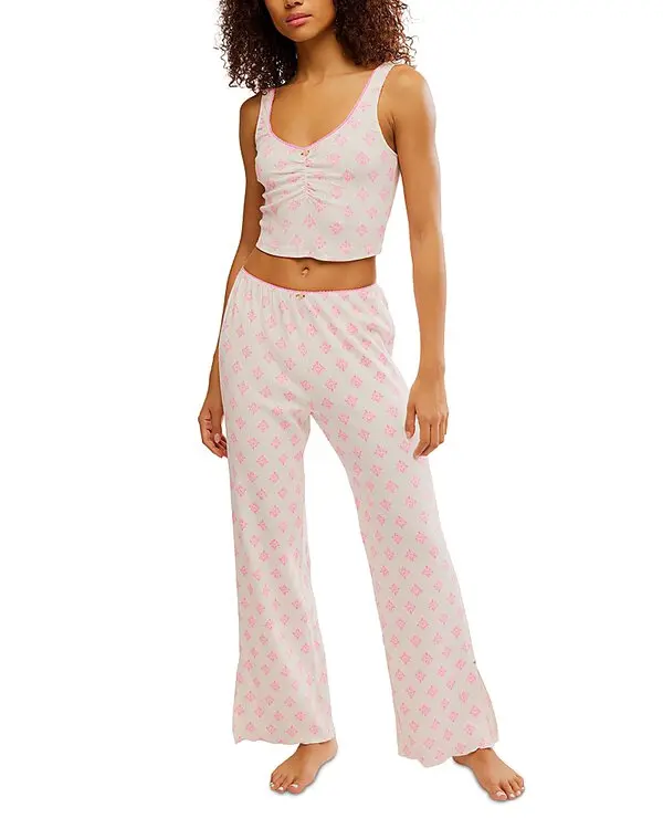 Free People Fresh In Love Lounge Set - Snow Combo