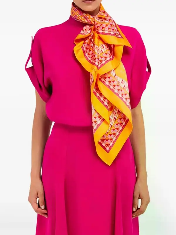FERRAGAMO Animal-print Silk Scarf - Pink