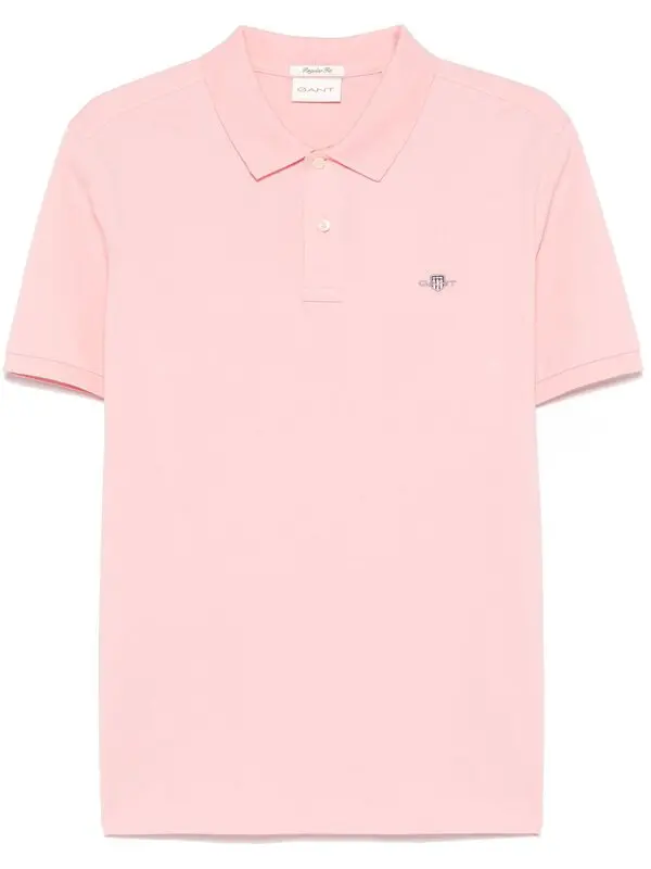 Gant Shield-motif Short-sleeve Polo Shirt - Pink