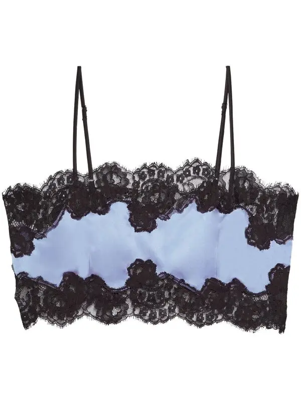 FLEUR DU MAL Lace-trim Bandeau Top - Blue