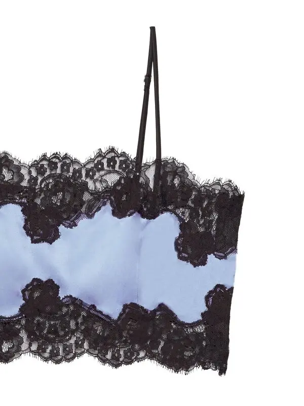 FLEUR DU MAL Lace-trim Bandeau Top - Blue