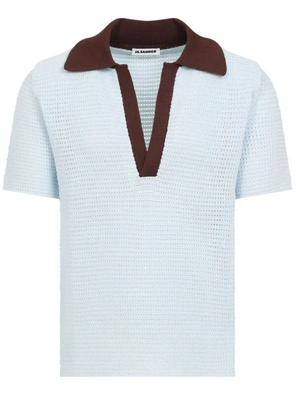 JIL SANDER V-neck Polo Shirt - Blue