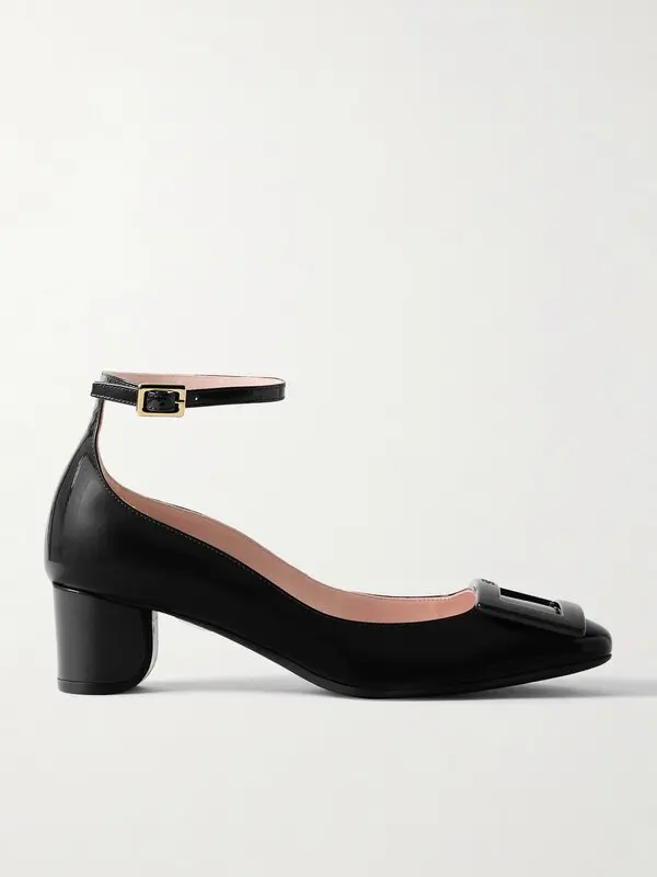 ROGER VIVIER 45 Buckled Patent-leather Pumps