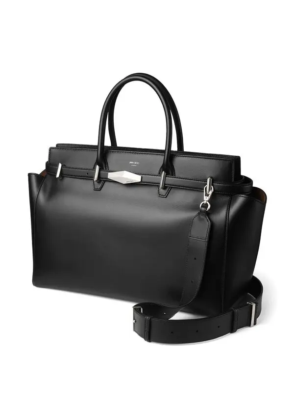 JIMMY CHOO Diamond Belted Tote Bag - Black