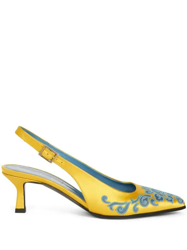 Etro Embroidered Slingback Pumps