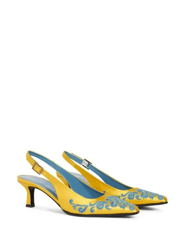 Etro Embroidered Slingback Pumps