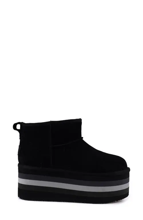 ZIGI Bliss Faux Shearling Platform Bootie - Black Suede