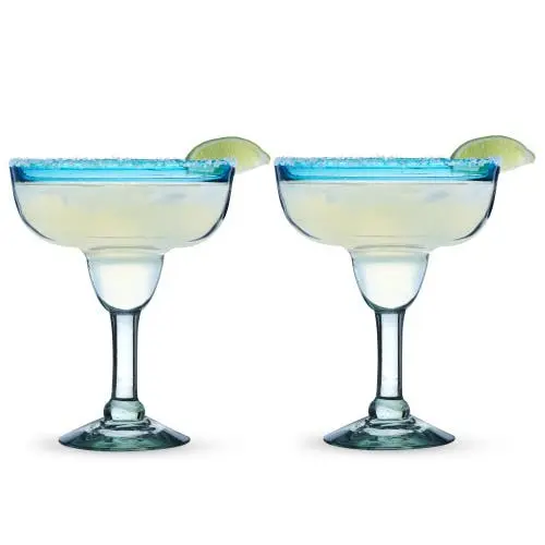 TWINE Segunda Vida Primavera Recycled Margarita Glasses Set Of 2 - Clear