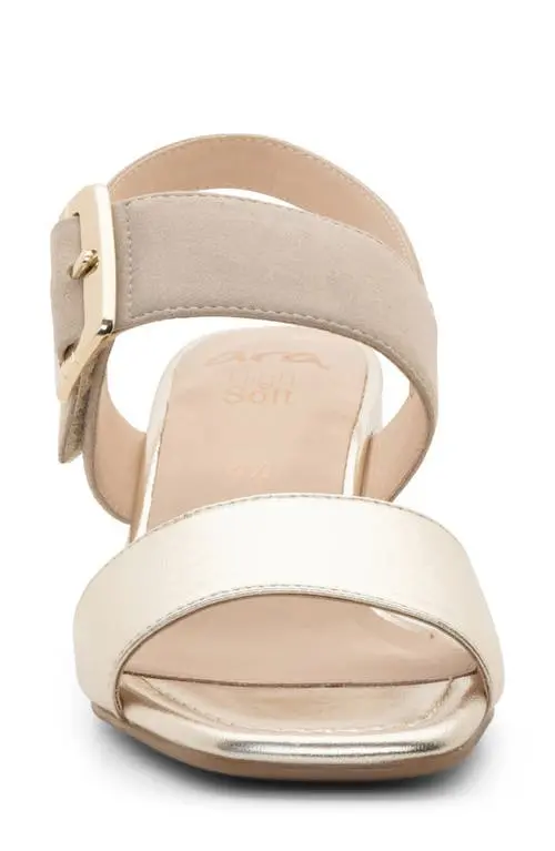 ARA Bordeaux Slingback Sandal - Platinum/ Sand
