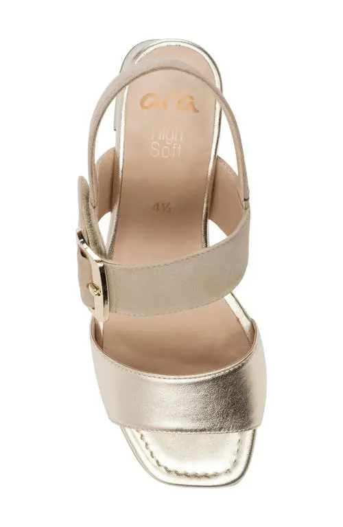 ARA Bordeaux Slingback Sandal - Platinum/ Sand