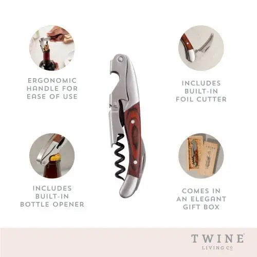 TWINE En Handled Double-hinged Corkscrew
