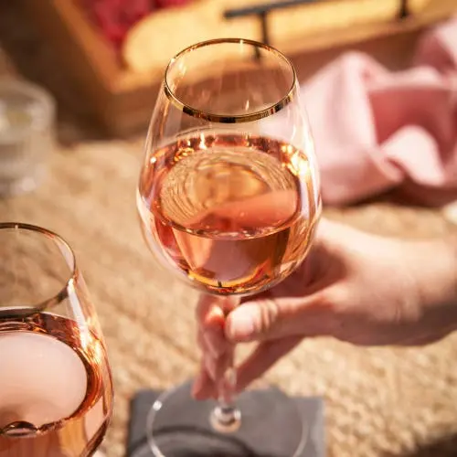 TWINE Gilded Stemmed Wine Glasses Set Of 2