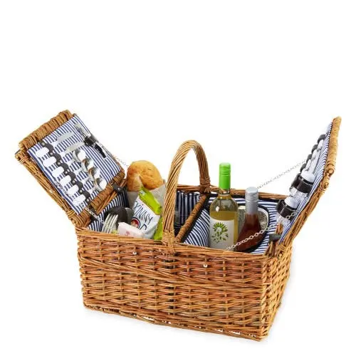 TWINE Cape Cod Wicker Picnic Basket Set