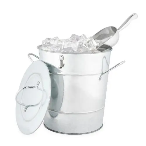 TWINE Galvanized Metal Ice Bucket With Scoop