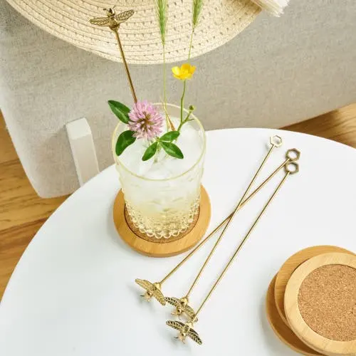 TWINE Bumble Bee Stir Sticks Set Of 4
