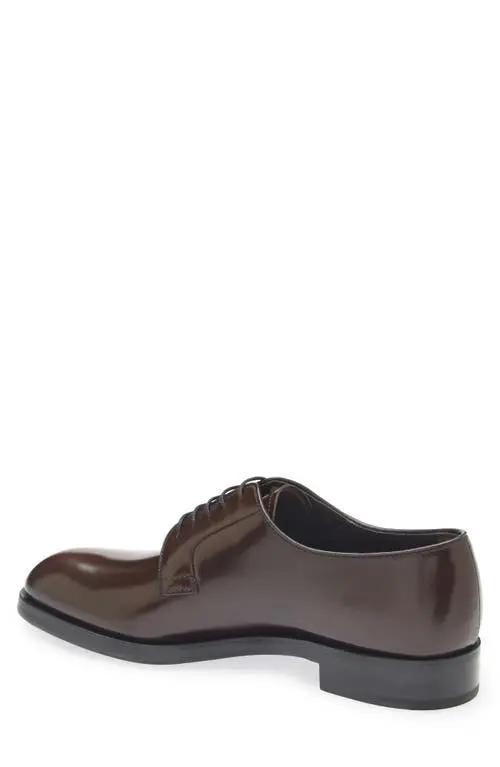 Prada Formale Spazzolato Plain Toe Derby - Bruciato
