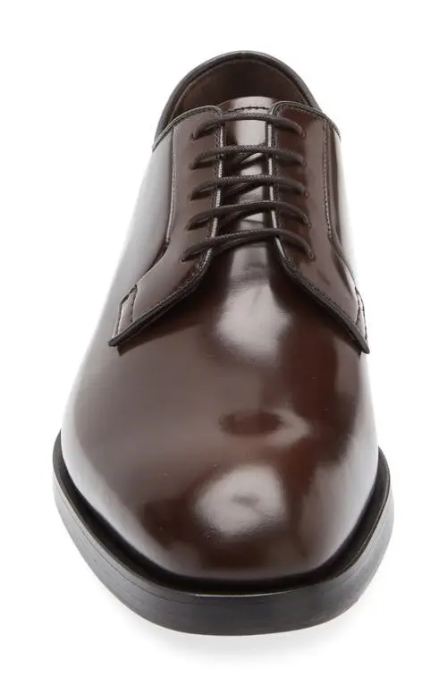 Prada Formale Spazzolato Plain Toe Derby - Bruciato