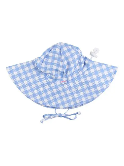 RUFFLEBUTTS Upf 50+ Sun Protective Hat - Periwinkle Blue Gingham