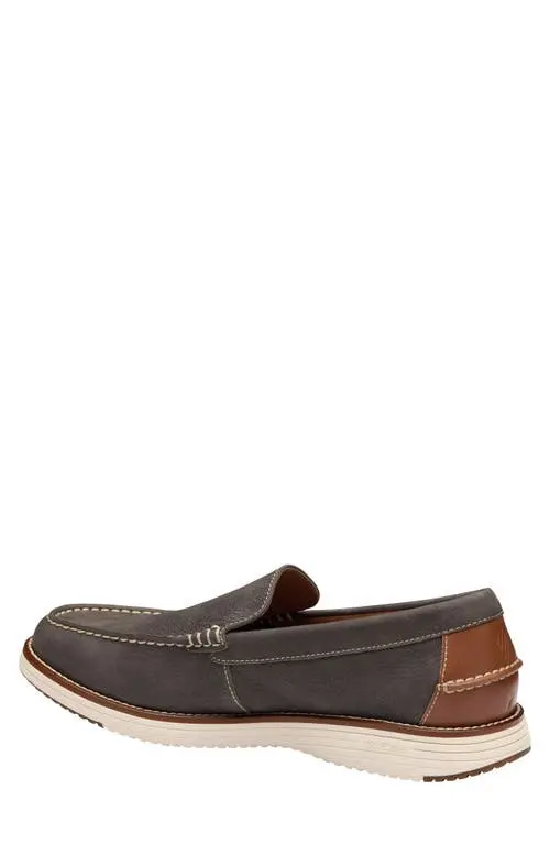 Johnston & Murphy Upton Perf Venetian Loafer - Charcoal Nubuck