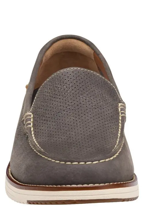 Johnston & Murphy Upton Perf Venetian Loafer - Charcoal Nubuck