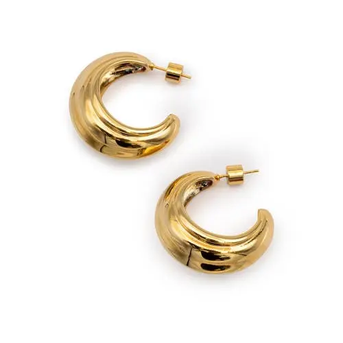 BLACK SUEDE STUDIO Sconce Hoop Earrings - Gold