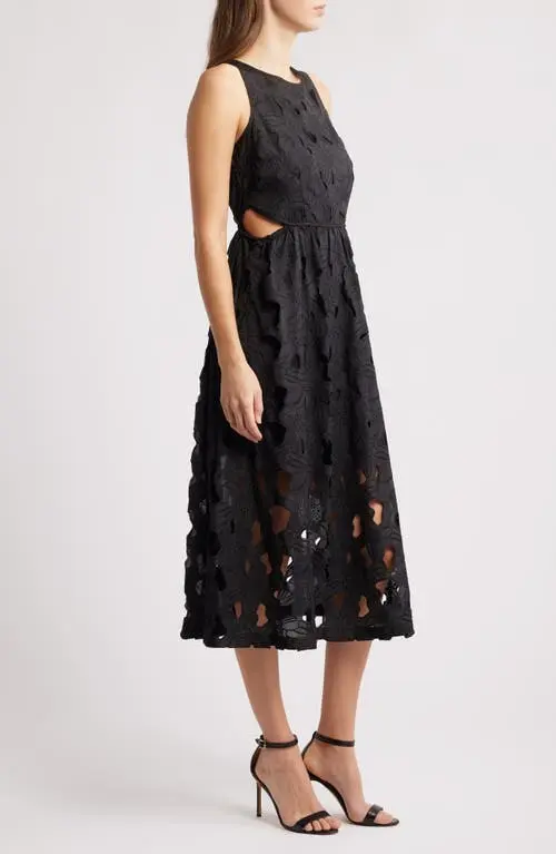 white christmas dresses Black Flower Cut Out One Sleeve Mini Dress | Mini Dresses main image 1